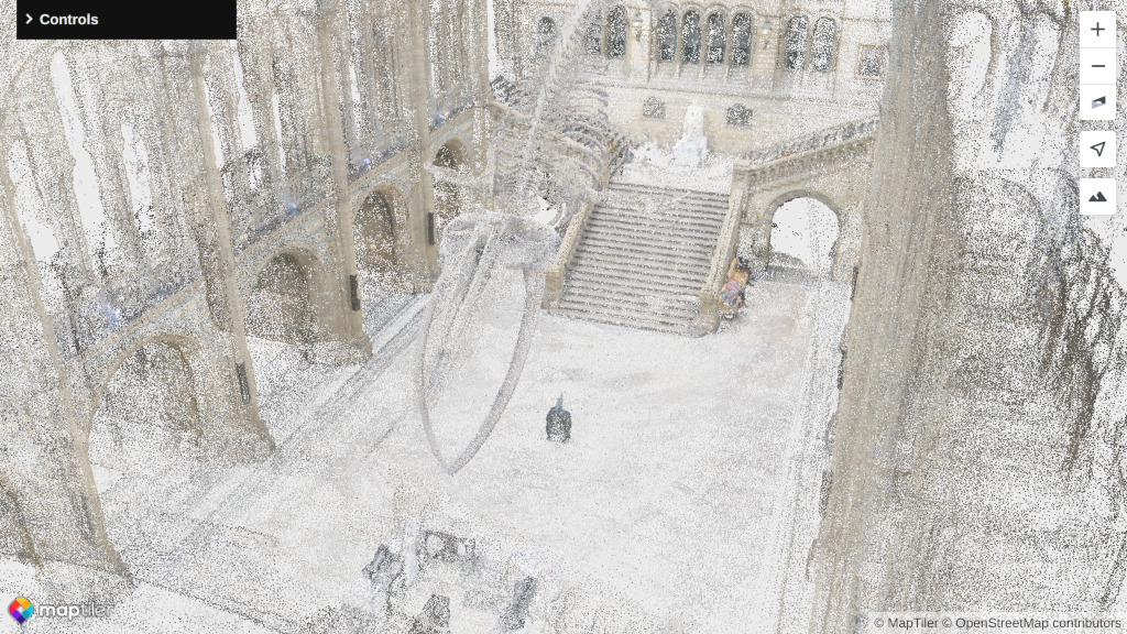 Display A Point Cloud 3d Building Model On A Map 3d Js Javascript Maps Sdk Maptiler Sdk