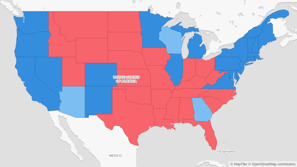 How To Make A Map Of Us Election Results Javascript Maps Sdk Maplibre Gl Js Maptiler