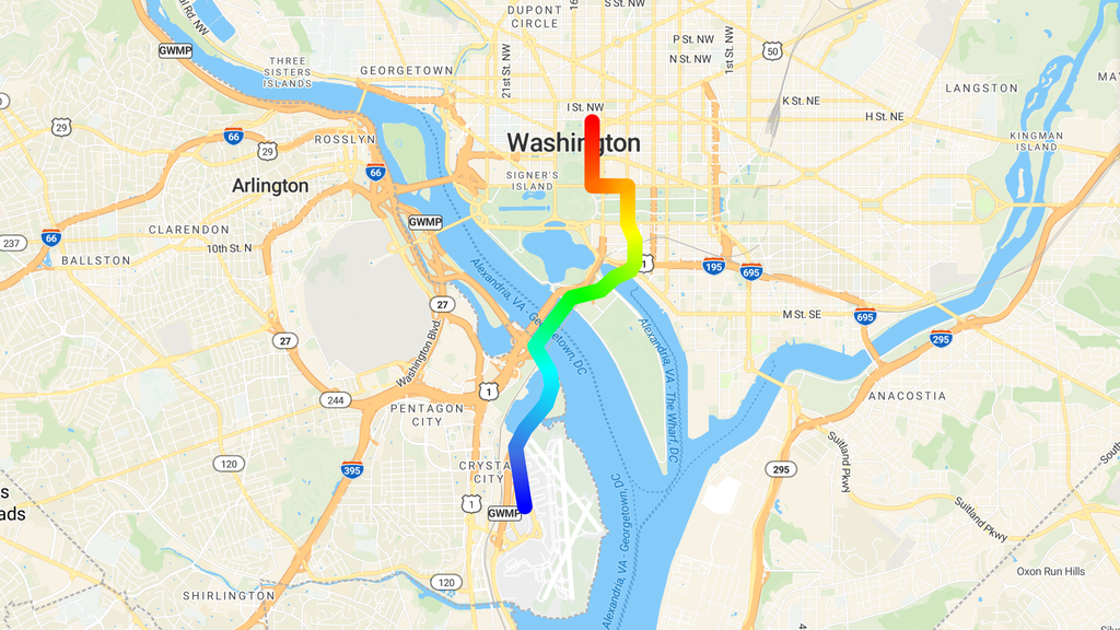Create A Gradient Line Using An Expression Javascript Maps Sdk Maplibre Gl Js Maptiler