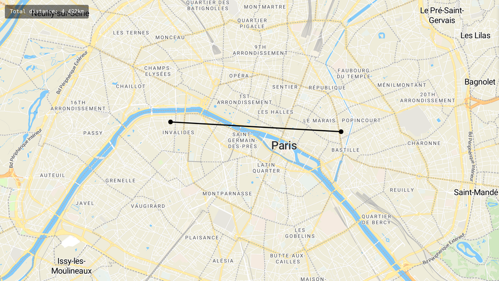 Distance Measurement On Map Javascript Maps Sdk Maplibre Gl Js Maptiler