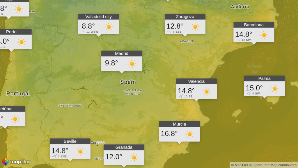 Weather Custom Popup Weather Sdk Marker Layout Javascript Maps Sdk Maptiler Sdk Js